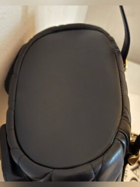 Coach | Bags | Coach Black Quilted Leather Backpack Crossbody With Gold ...
